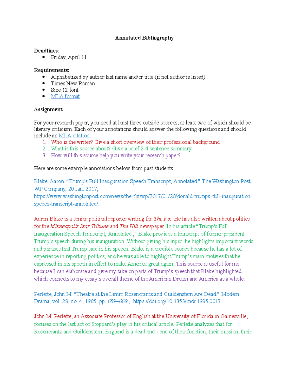 Annotated Bibliography Assignment: Requirements & Examples - Studocu