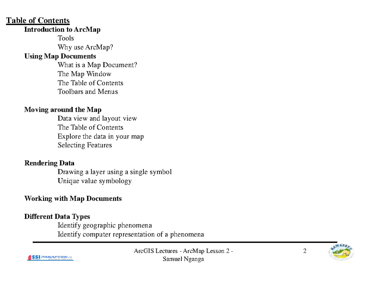 ArcGIS Lesson 2: Comprehensive Overview of ArcMap Tools and Features - Studocu