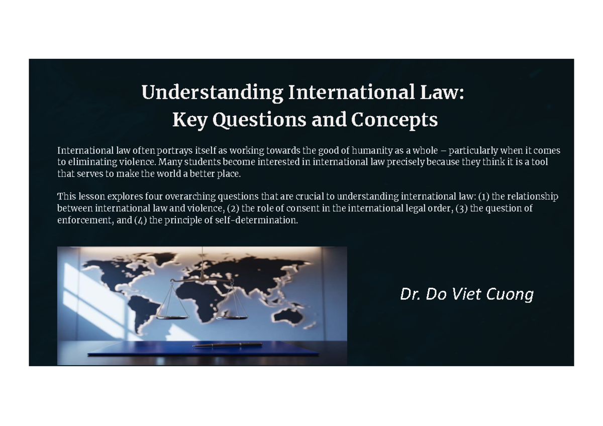 International Law 101: Key Questions & Concepts (Do Viet Cuong) - Studocu