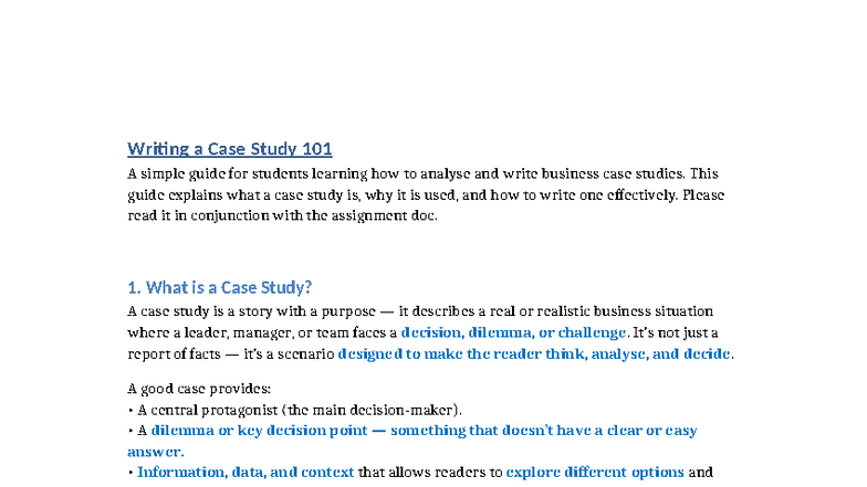 Dummies Guide to Writing a Case Study: A Student's Handbook - Studocu