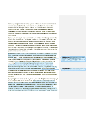 [Solved] You are the cybersecurity professional for Company A and are ...