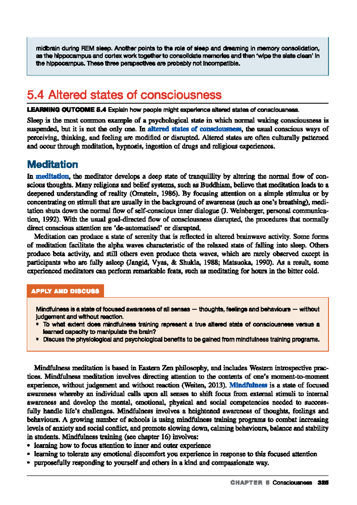Psychology 5th Ed: Midbrain, REM Sleep & Altered States of ...