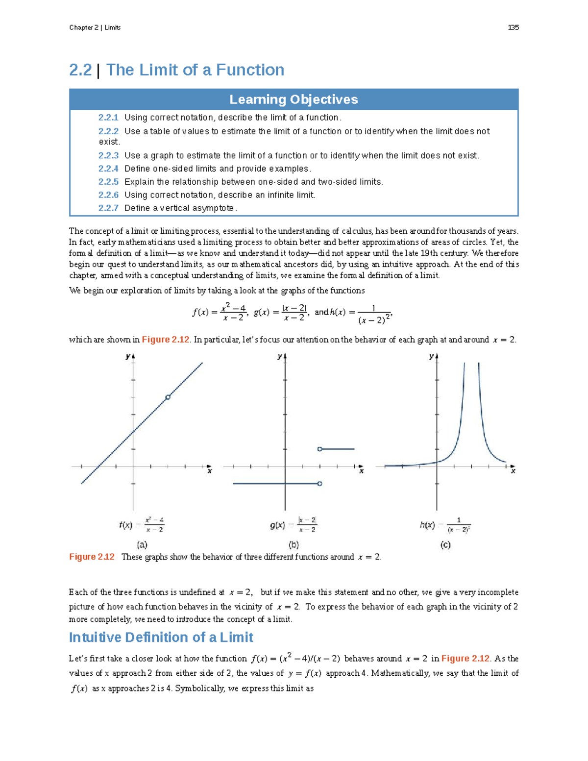 Chapter 2 Limits: Understanding Function Behavior in Calculus 135 - Studocu