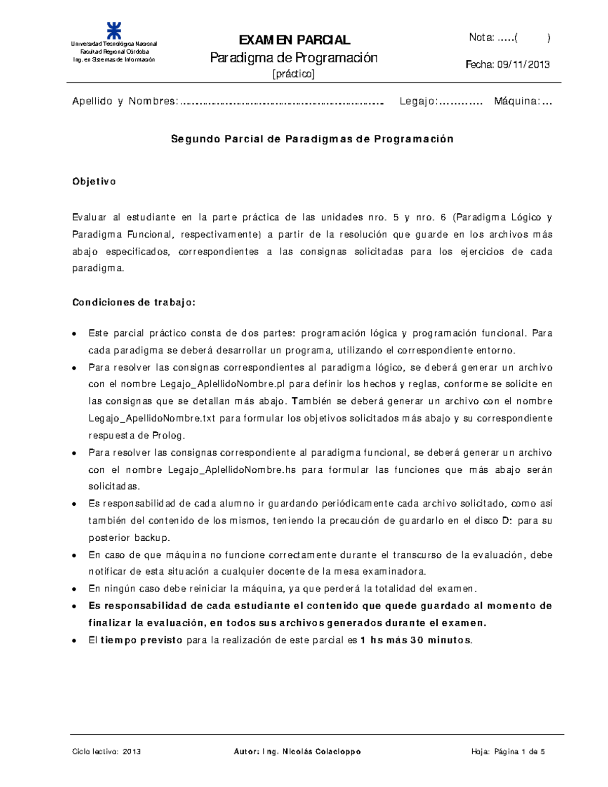 PPR Segundo Parcial de Paradigmas de Programación - Práctica - Studocu