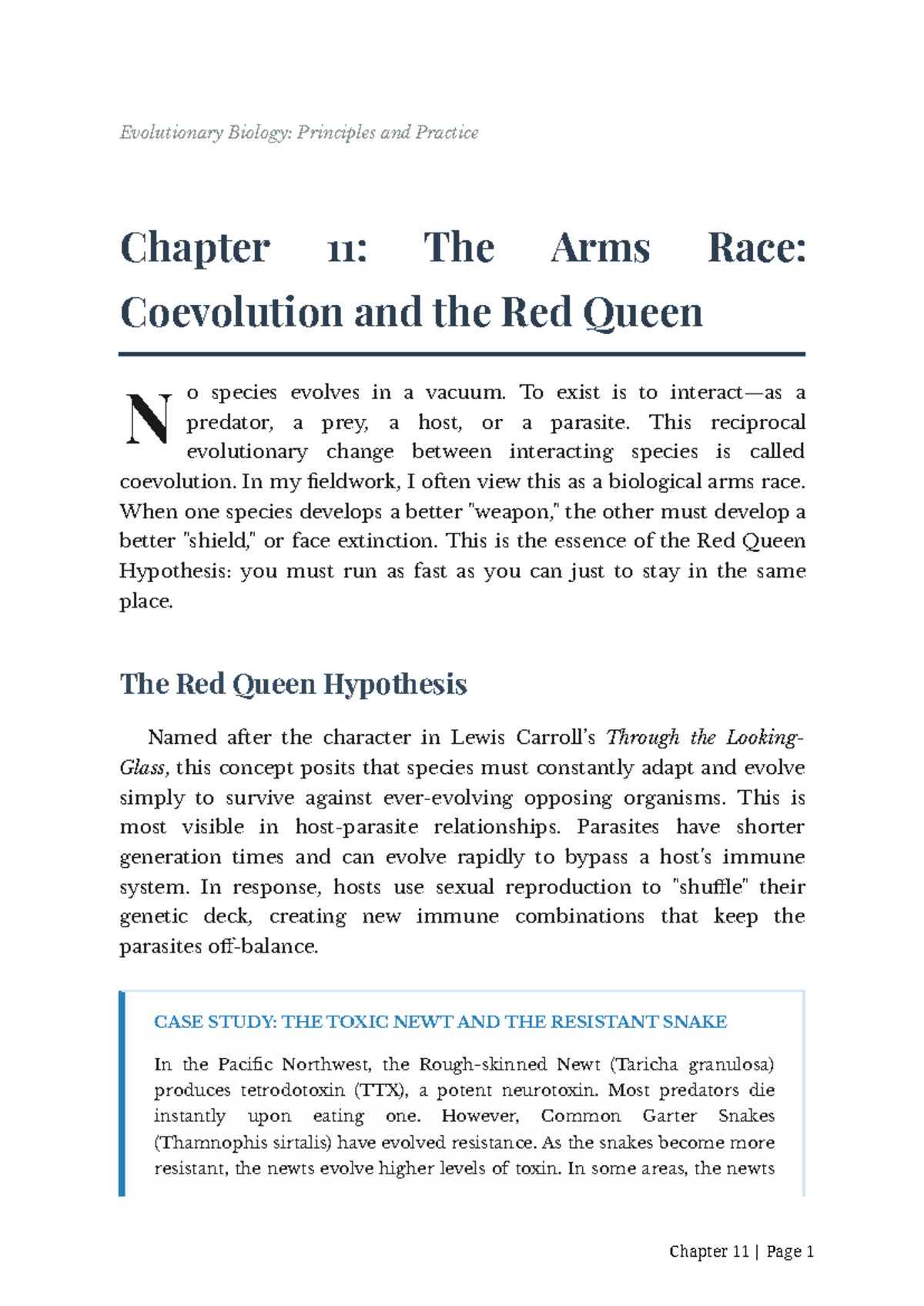 Evolutionary Biology E7N: Chapter 11 - Coevolution & the Red Queen ...