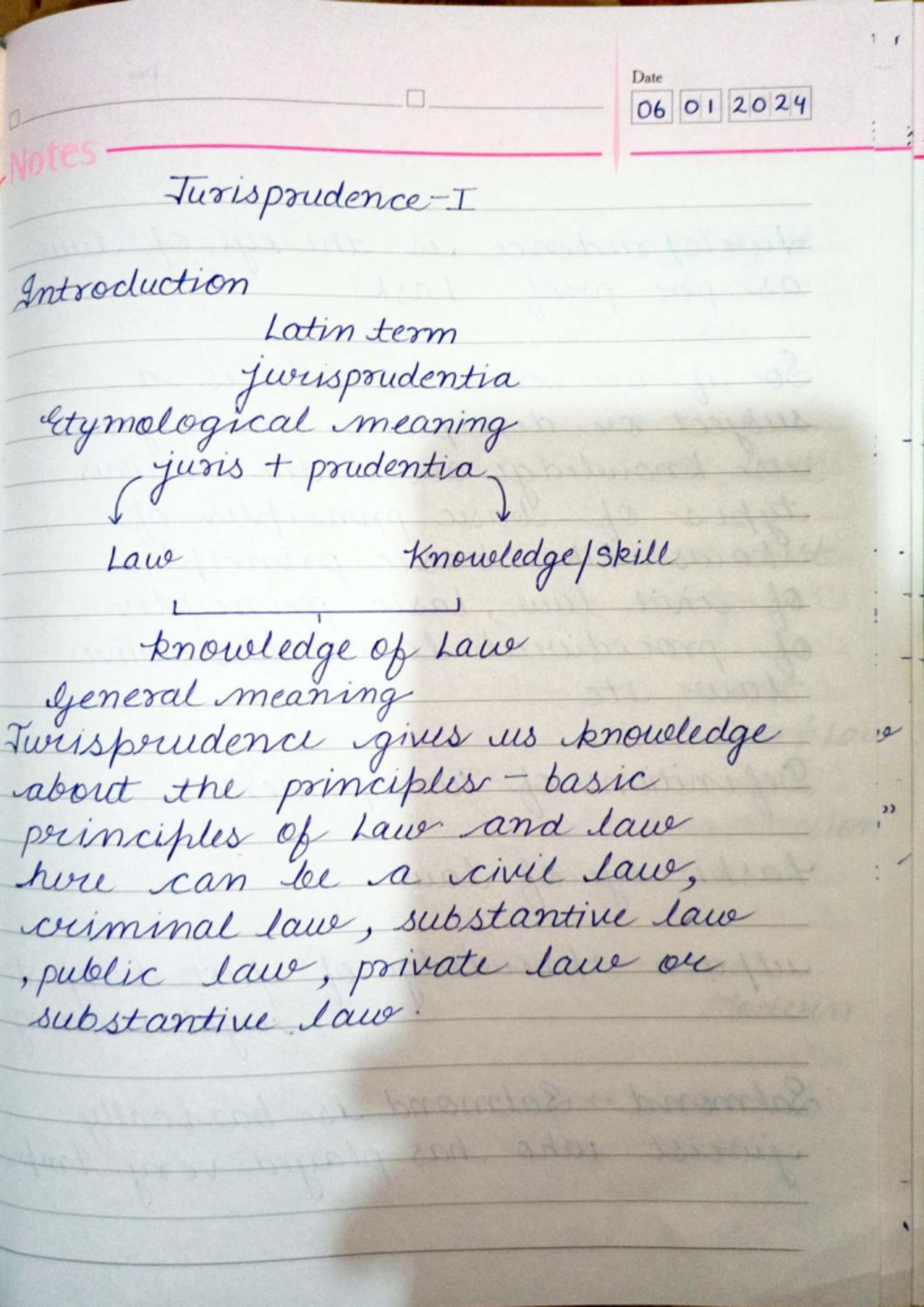 Jurisprudence Notes: Understanding Law Principles and Schools (Course ...