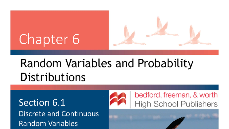 Chapter 6: Random Variables & Probability Distributions (Discrete & Continuous) - Studocu