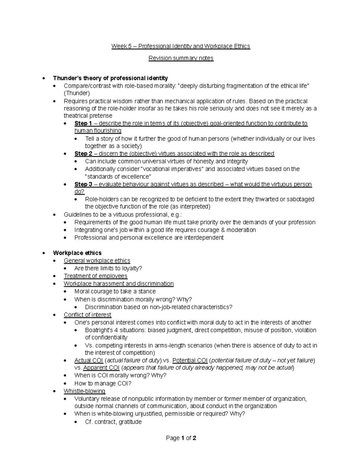 5. professional identity and workplace ethics - Page 1 of 2 Week 5 ...