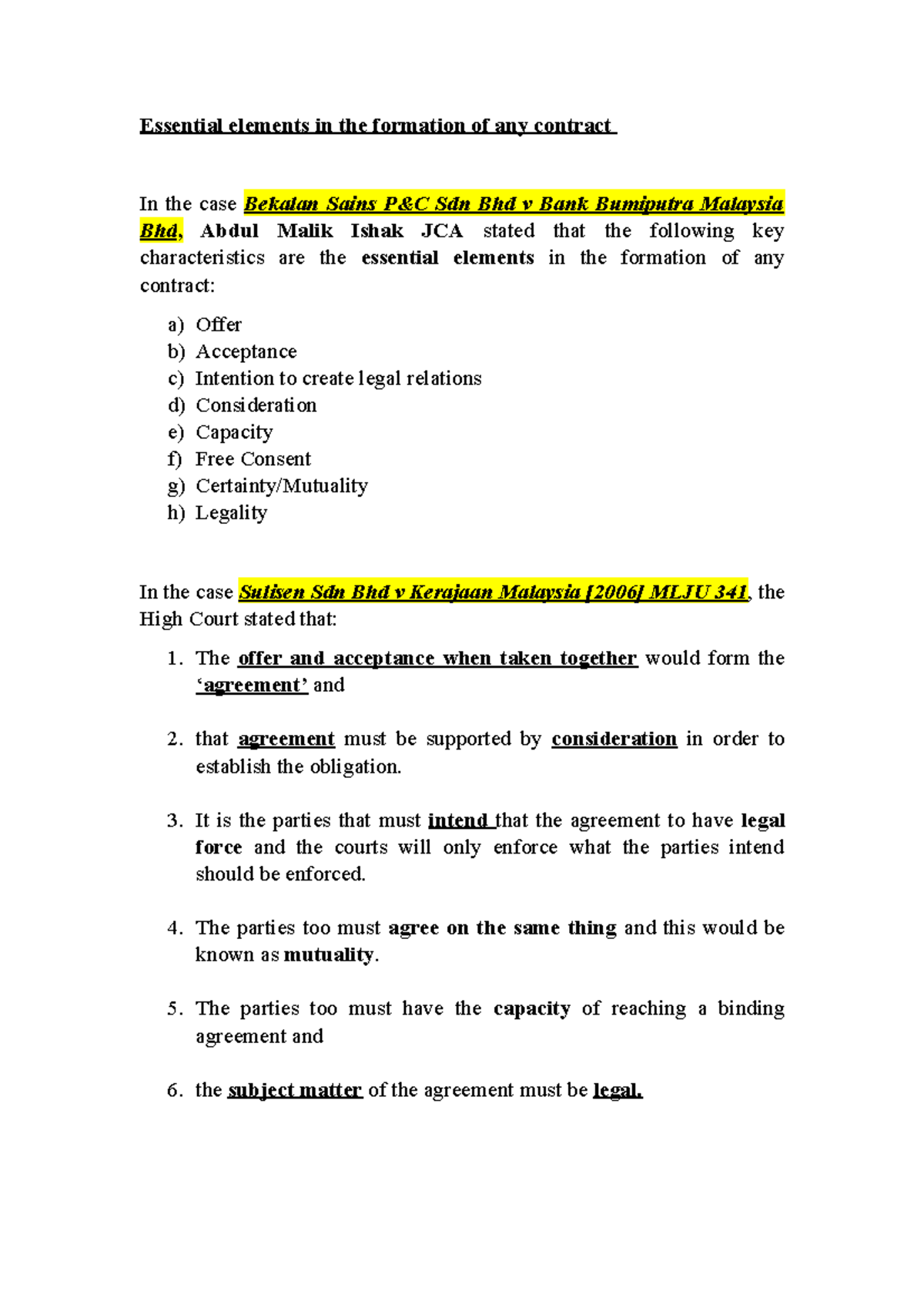 GPOL Topic 3.1 Contract Formation Essentials Summary - Studocu