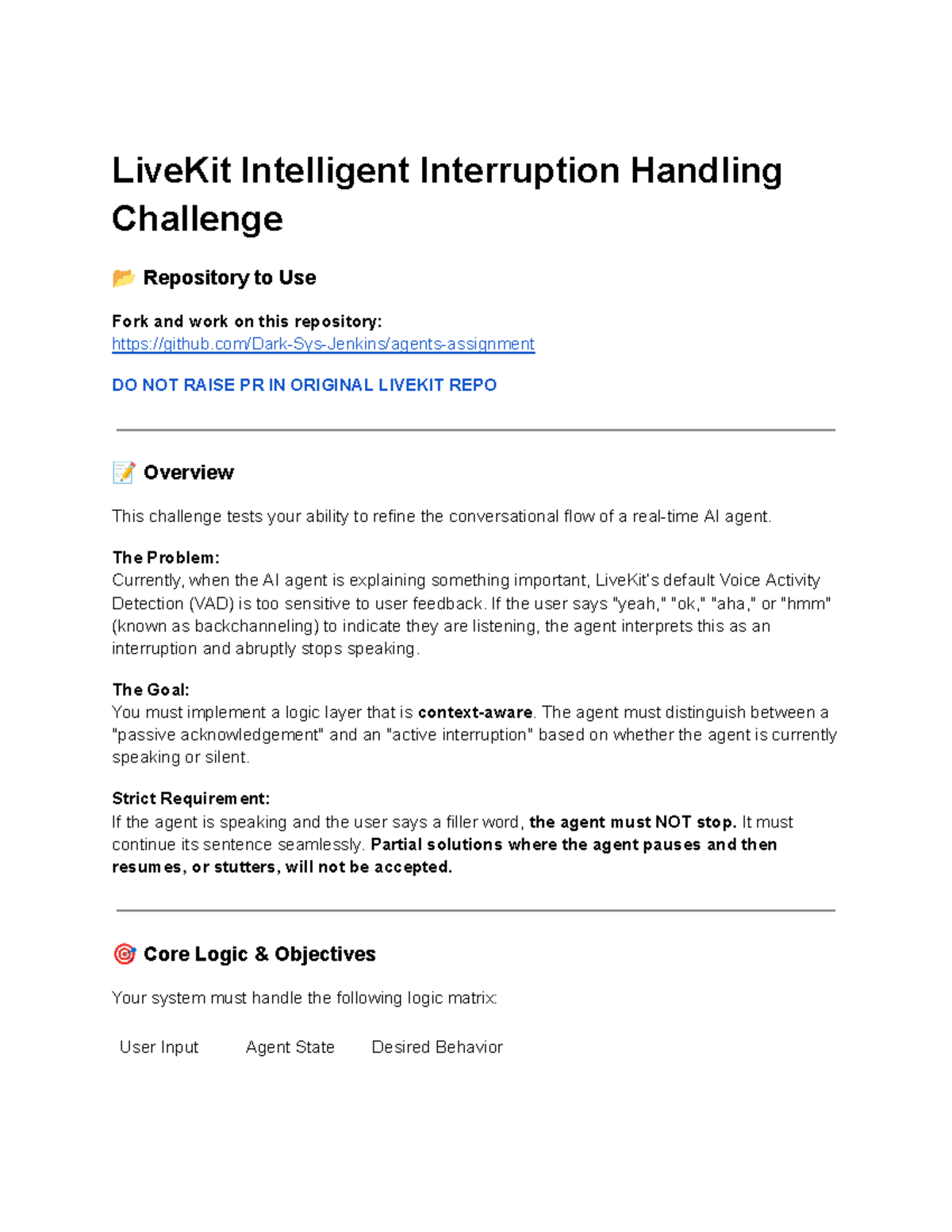 GEN AI Assignment: LiveKit Intelligent Interruption Handling Challenge ...