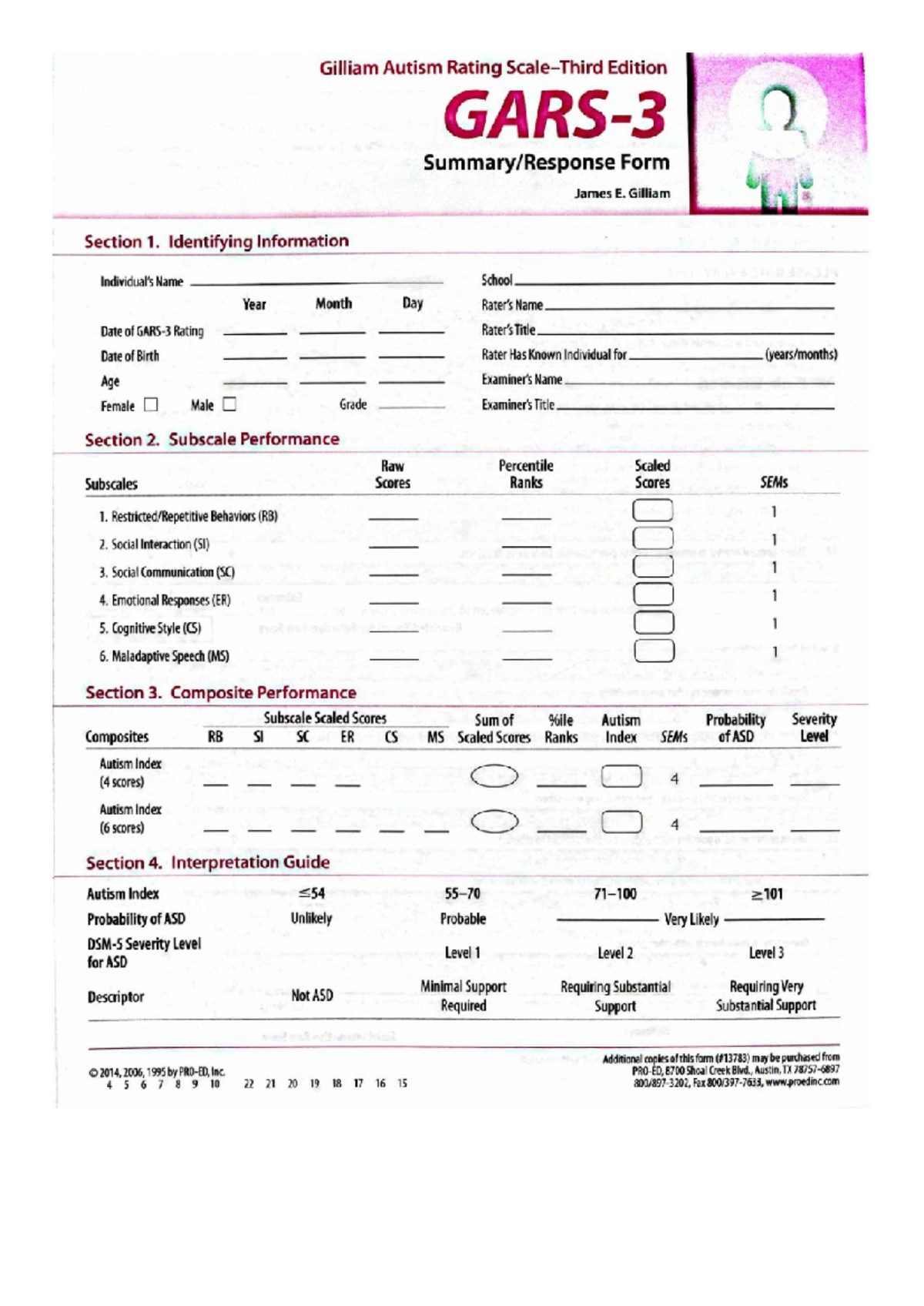 Gilliam Autism Rating Scale: Comprehensive Assessment Guide - Studocu