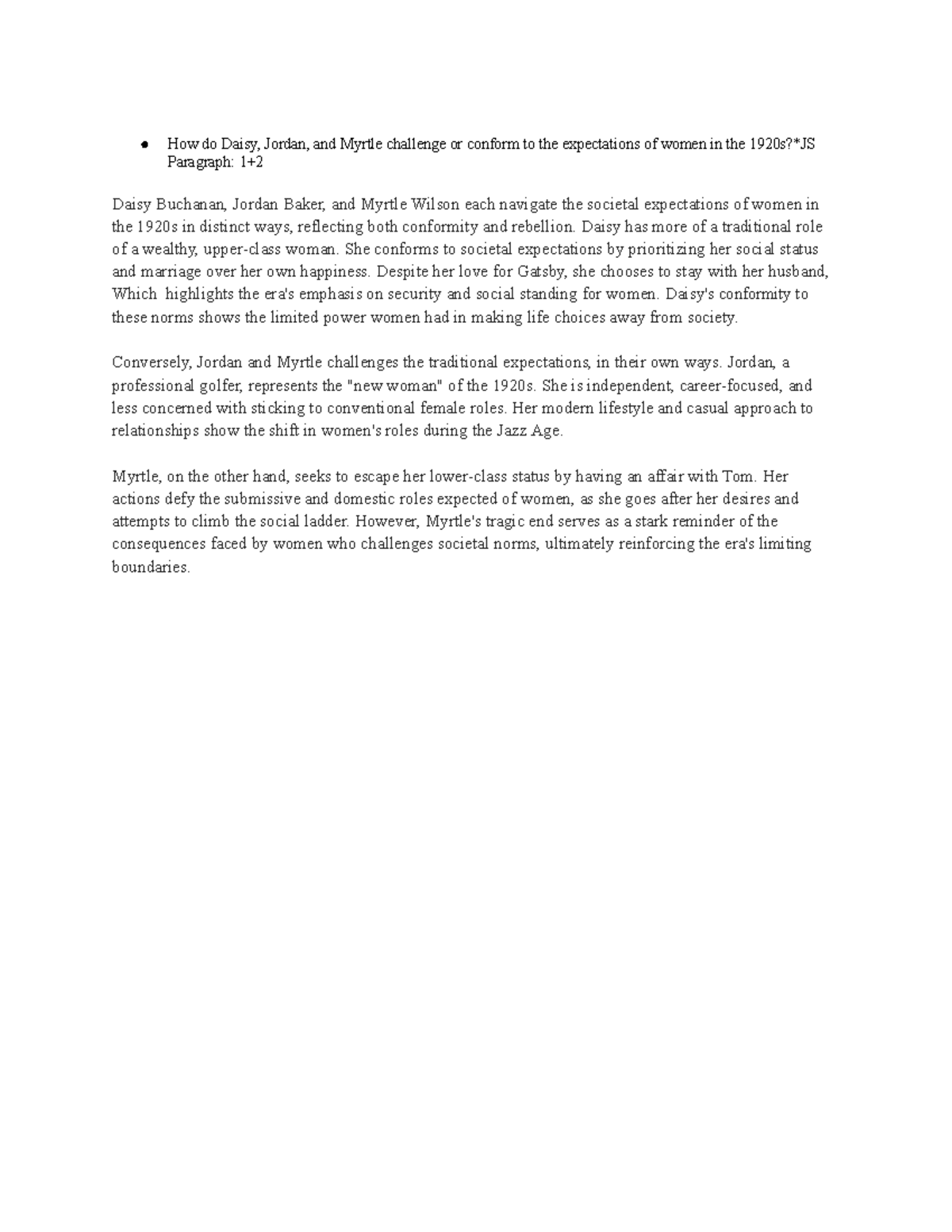 Kyan Miller - Choice board Writing Prompt - How do Daisy, Jordan, and ...