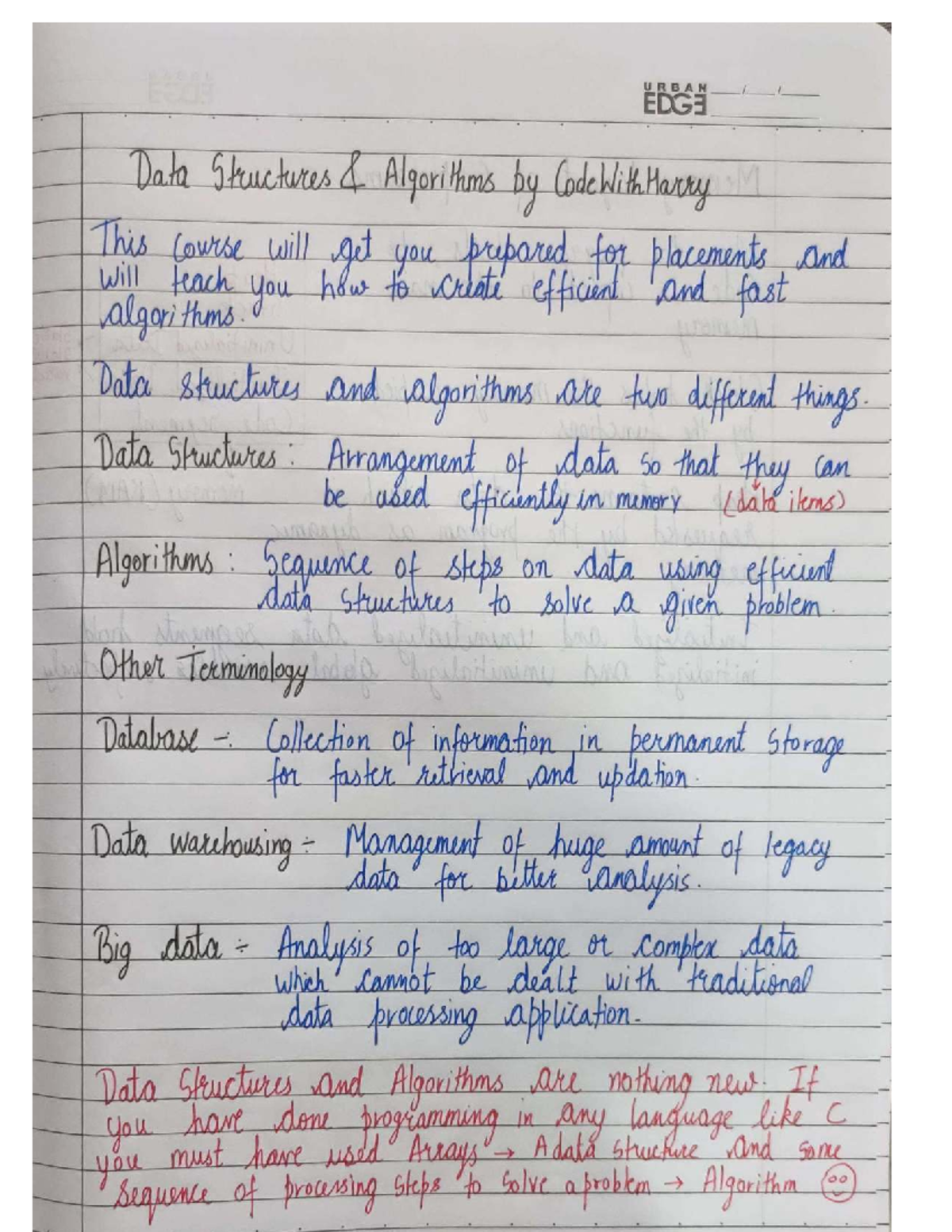 URBAN EDG3 DSA: Data Structures & Algorithms Overview for Placements ...