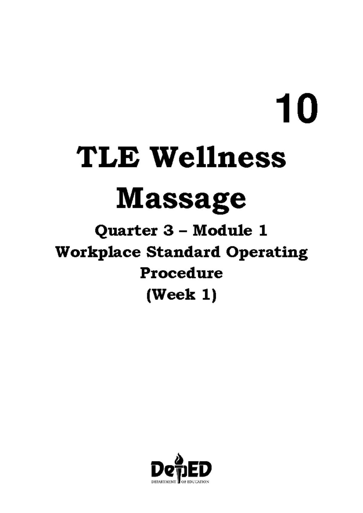 TLE Wellness Massage Q3 Module 1: Health & Safety Procedures - Studocu