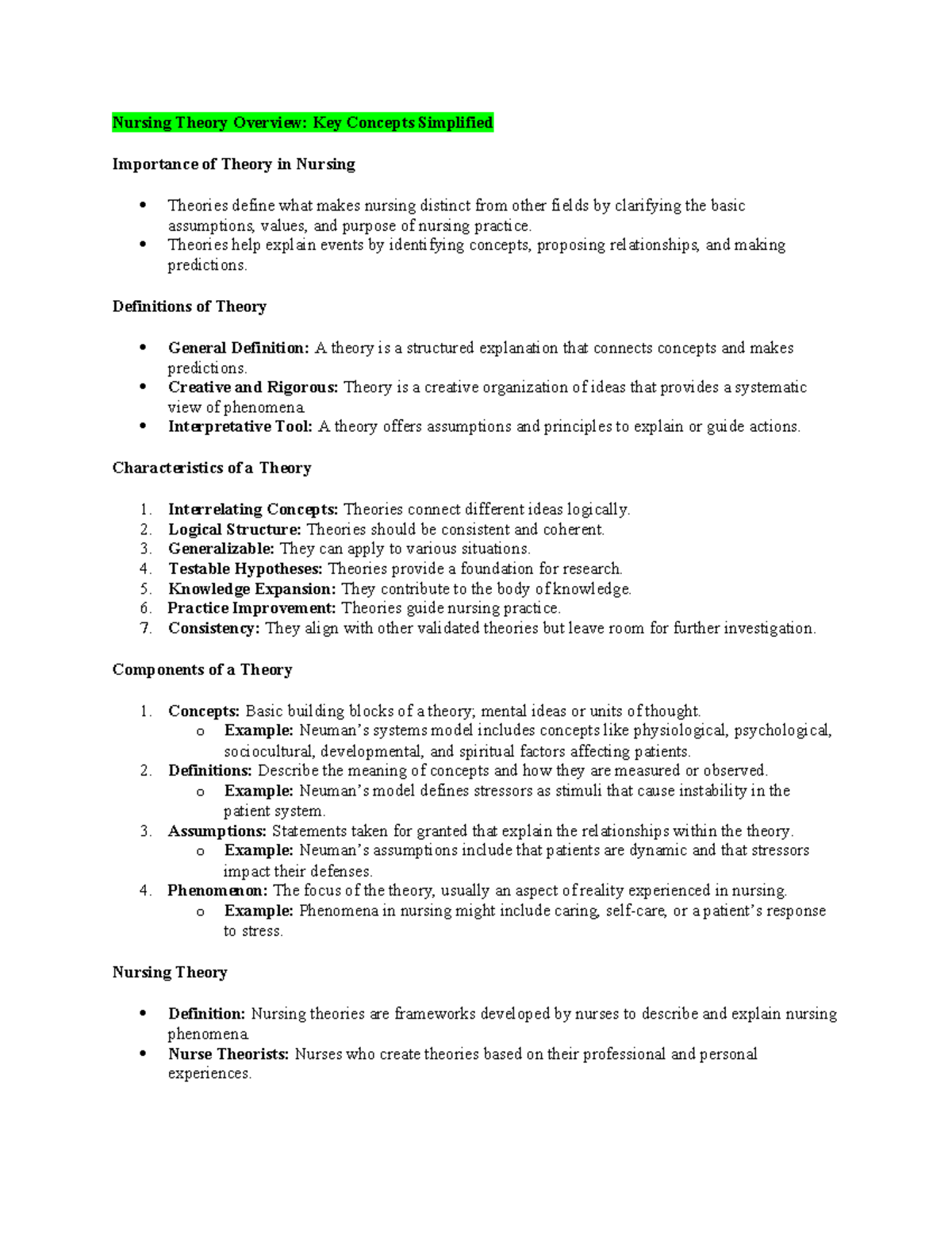TFN Nursing Theory Overview: Key Concepts and Historical Development ...
