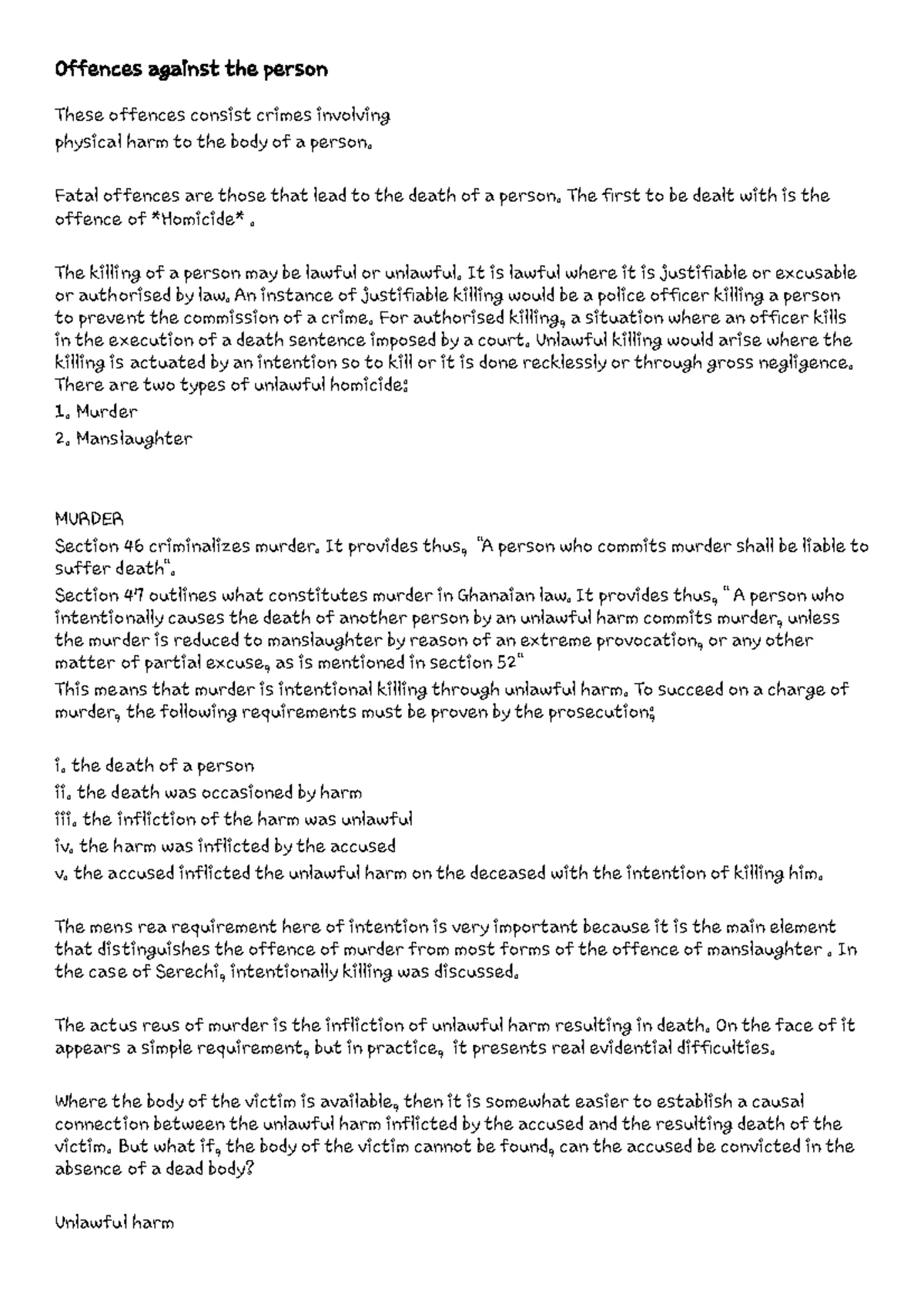 Offences against the person - Offences against the person These ...