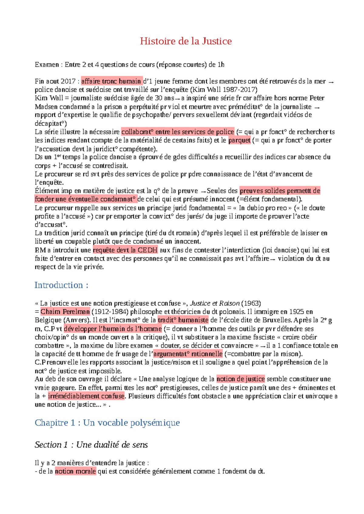 Histoire de la Justice - Examen CM L2 : Affaire Kim Wall et Concepts ...