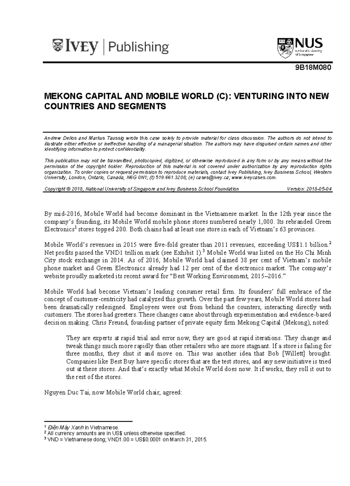 Mobile world Venturing into New Countries and Segments - 9B18M MEKONG ...