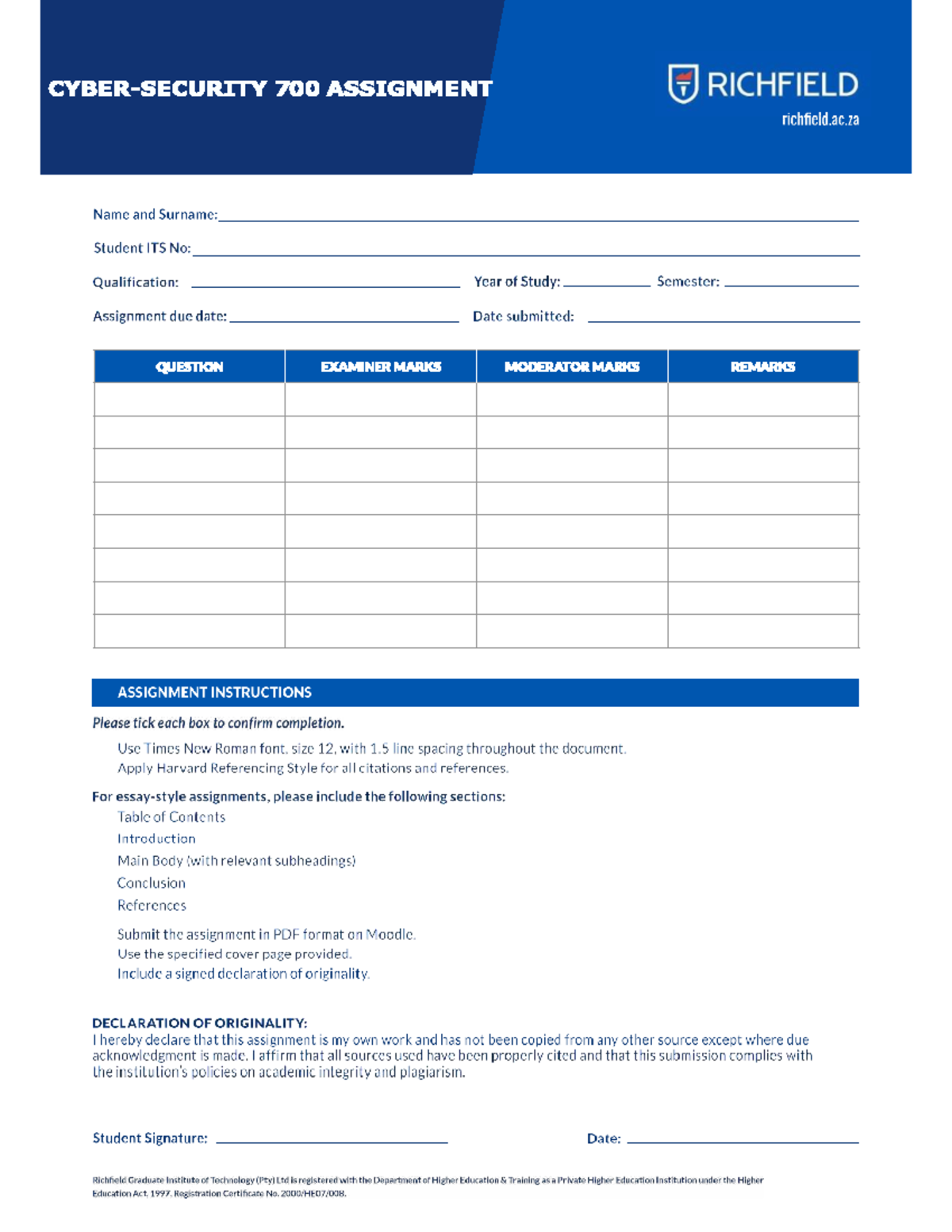 Cyber-Security 700 Final Assignment: Digital Forensics & ISO/IEC 27001 - Studocu
