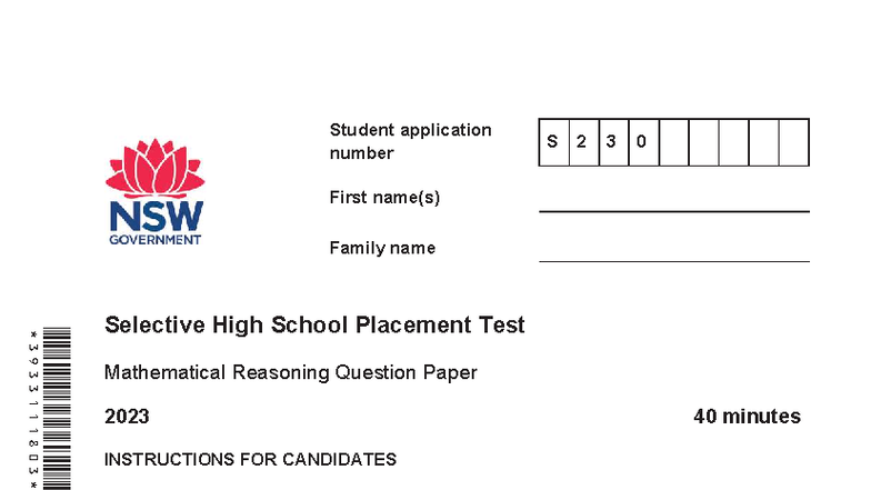 SHS 2023 Selective High School Placement Test Maths Practice Questions ...