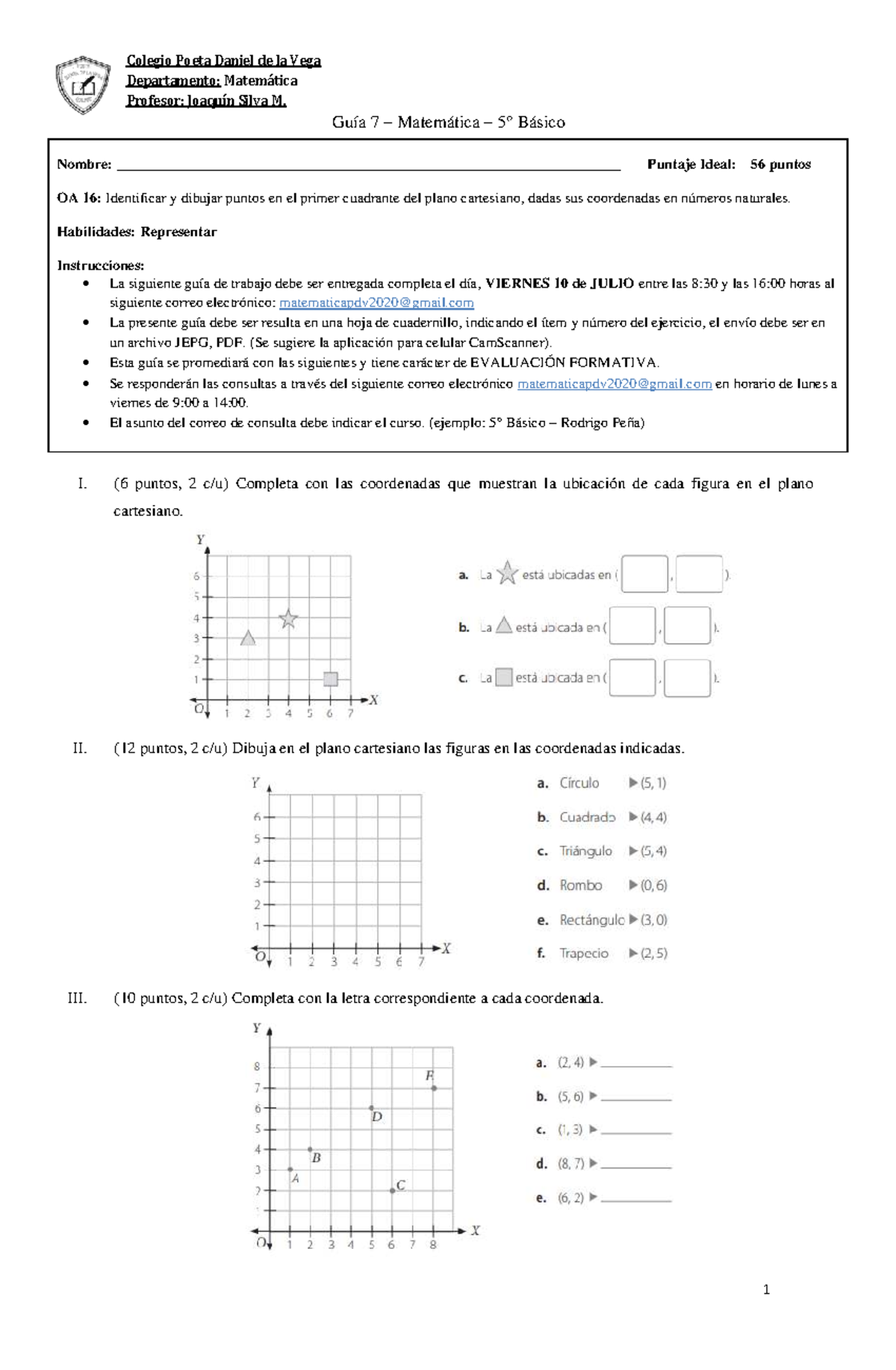 5°B Matemática - Guía 7: Actividades de Tarea y Evaluación - Studocu