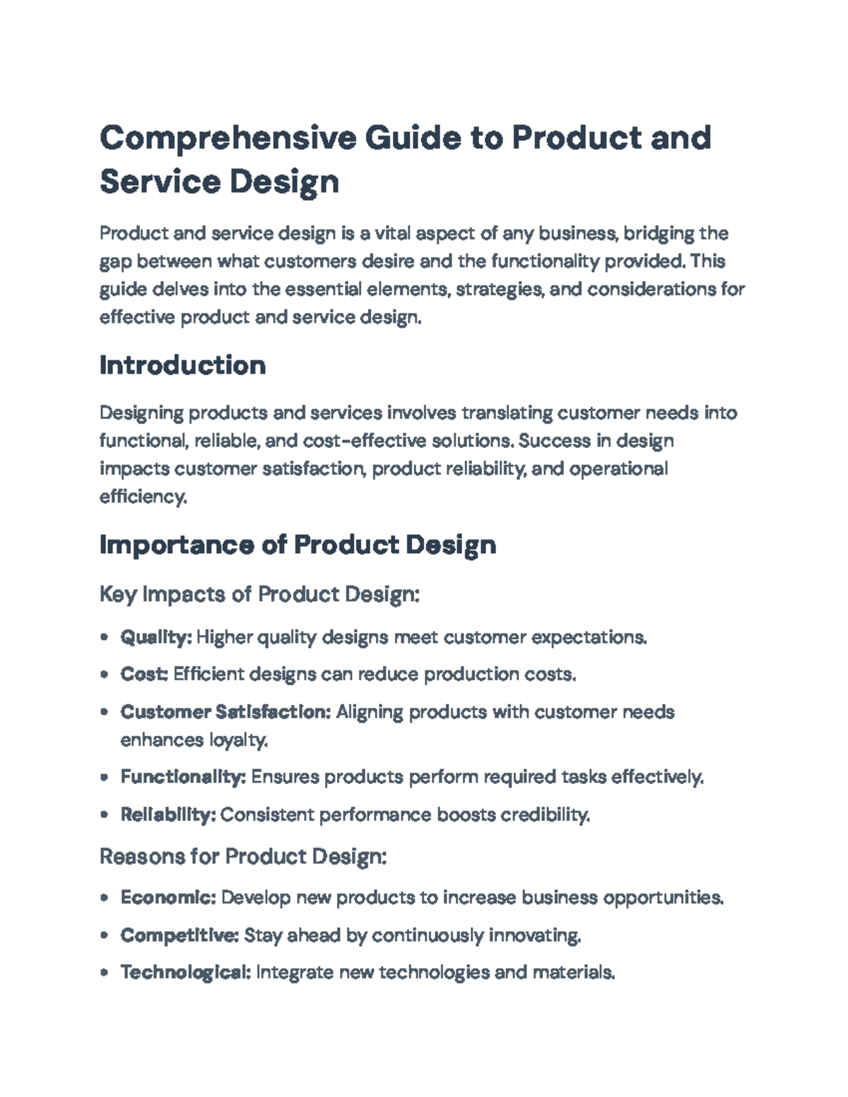 Product and Service Design Comprehensive Guide for Business Strategies ...