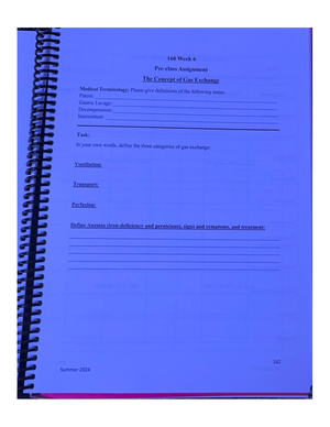 NUR 195 Week 6 Pre-Class Assignment - N195 Week 6- Pre-Class Assignment Concept: Clinical ...