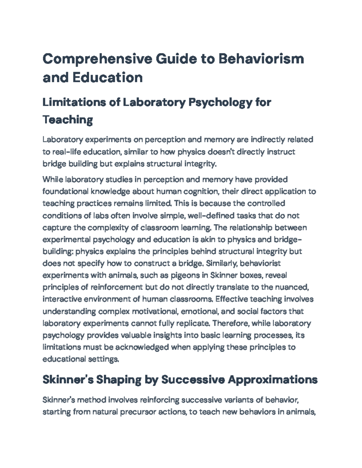 Behaviorism and Education: Exploring B.F. Skinner's Theories in 101 ...