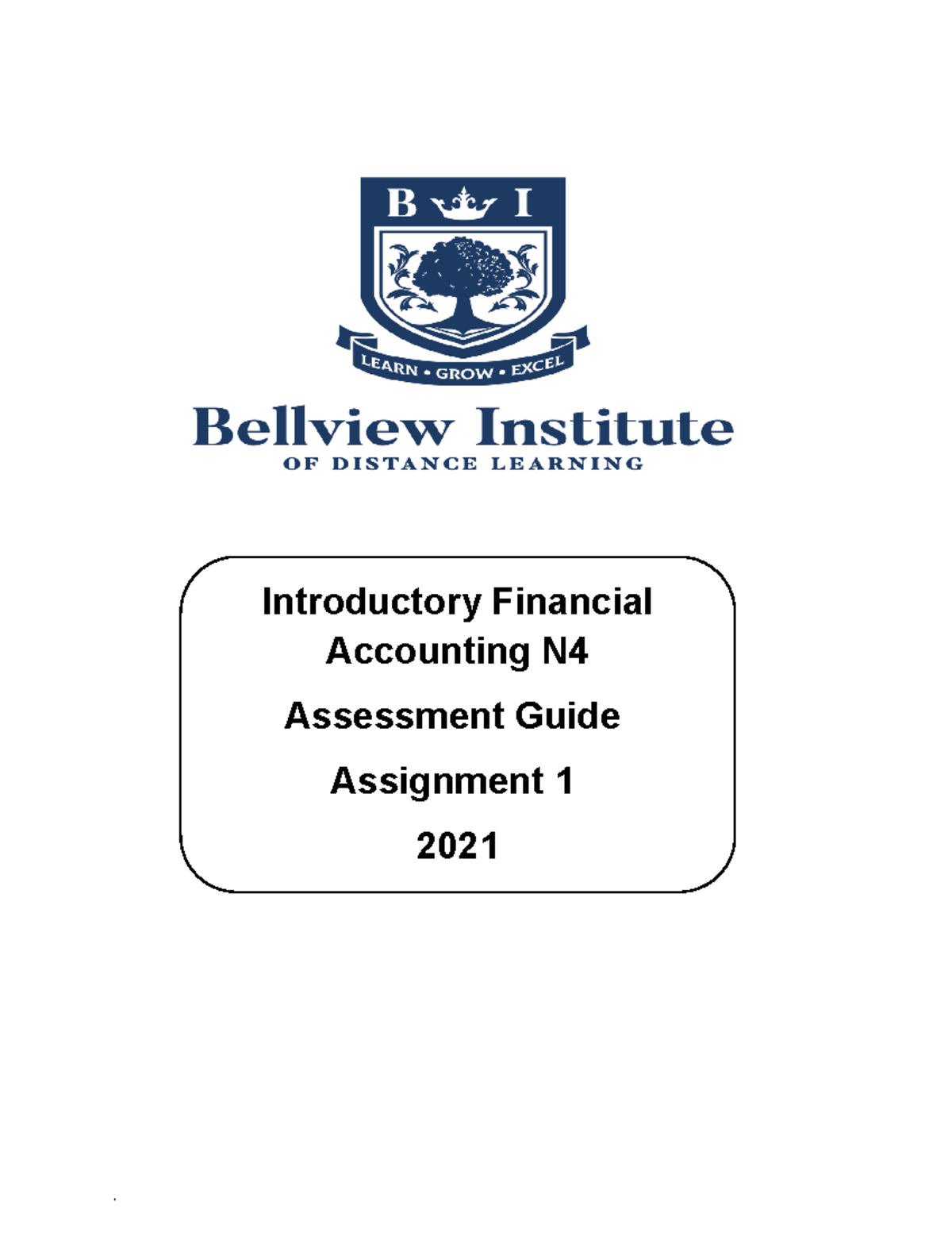 Introductory Financial Accounting N4 - Assignment 1 Guide - 2021 - Studocu