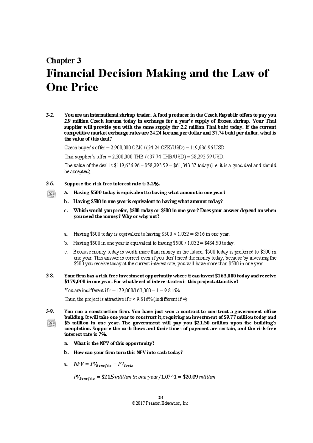 Chapter 3 Q&A: Financial Decision Making & Law of One Price - Studocu