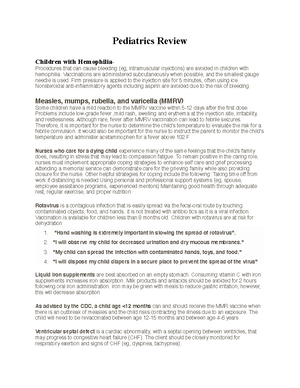 Peds Nclex Review Questions and Answers - Pediatrics - Questions Note ...