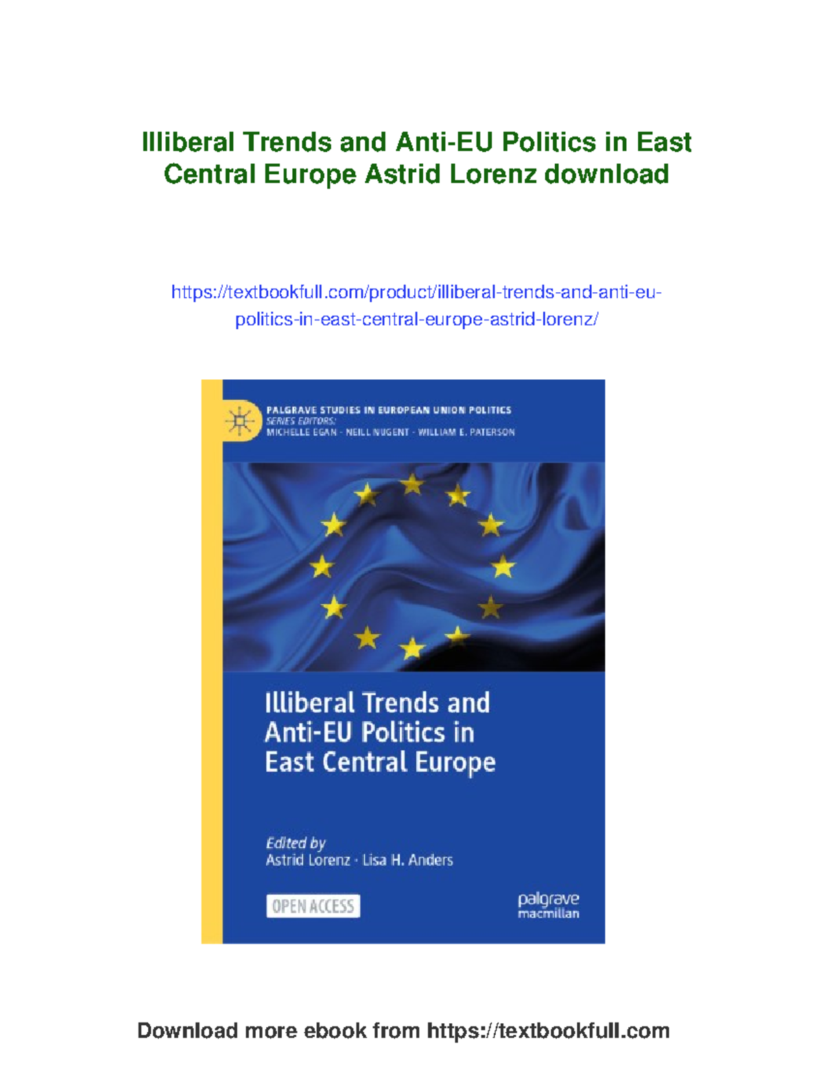 Illiberal Trends and Anti-EU Politics in East Central Europe (88599 ...