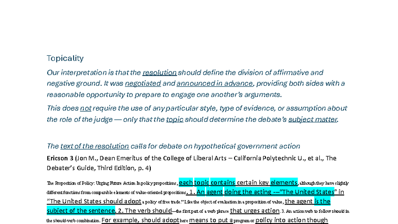 Topicality Limits Violation: Understanding Policy Propositions in ...
