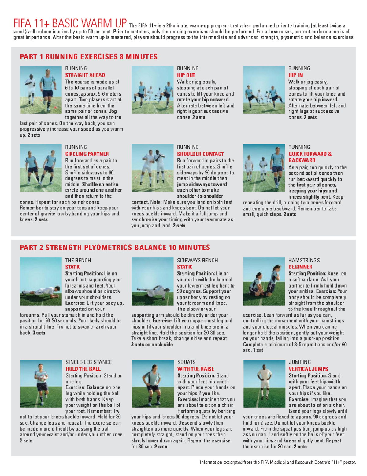 FIFA-11 Basic Warm-Up & Exercise Routine for Injury Prevention - Studocu