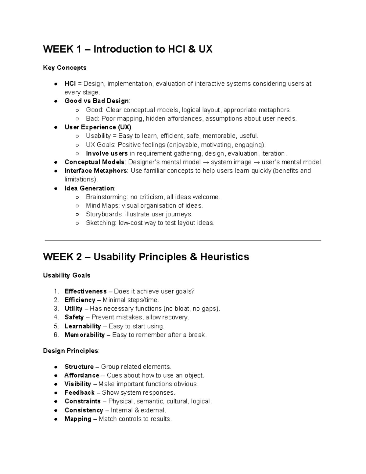 COMP3511 Final Exam: Key Concepts in HCI and UX Design - Studocu