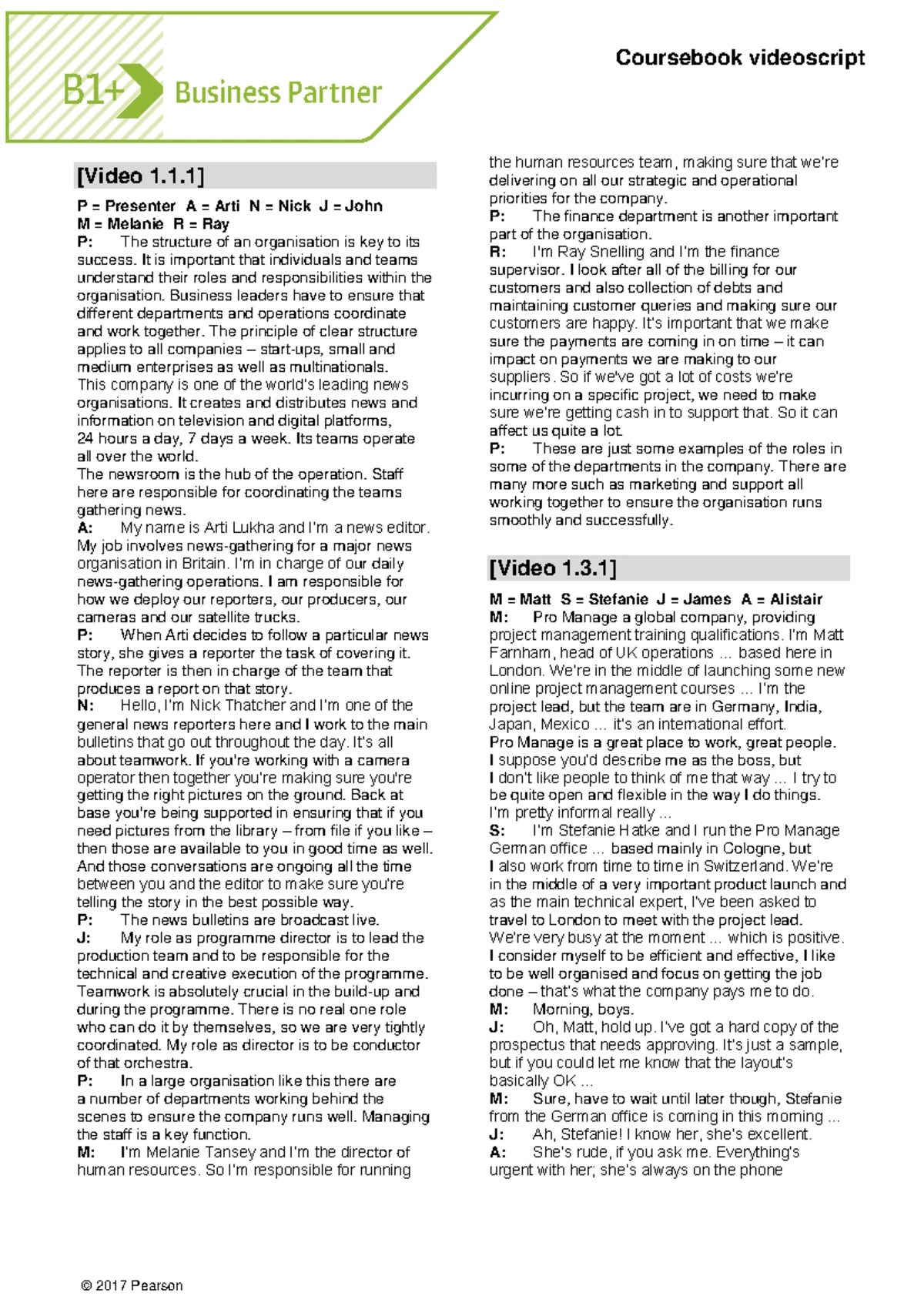 Q- Academy- Business Partner B1+ Workbook KEY - 8 Are you free for ...