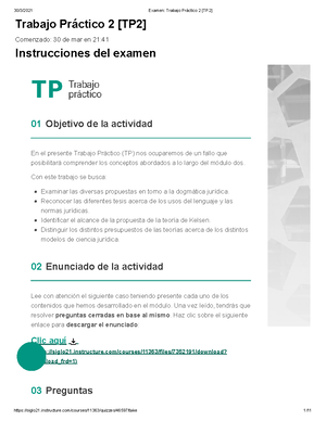 Introducción al derecho Trabajo Práctico 2 [TP2] 100% - Trabajo Práctico 2 [TP2] Comenzado: 22 ...