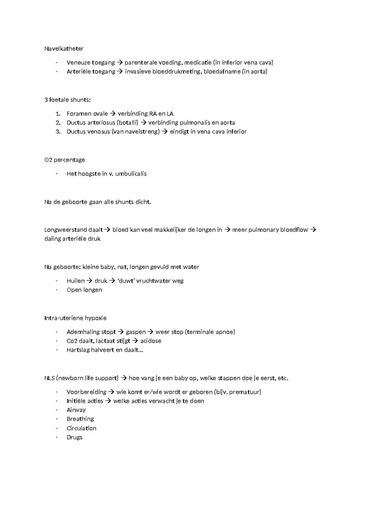 Neonatologie Lesnotities: Navelkatheter en Asfyxie Behandeling ...