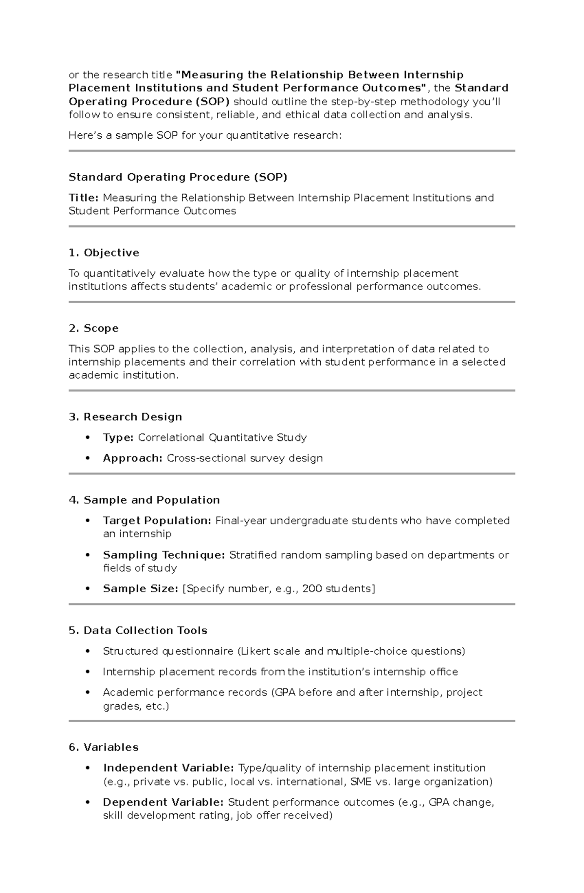 Measuring the Relationship Between Internship Institutions and Student ...