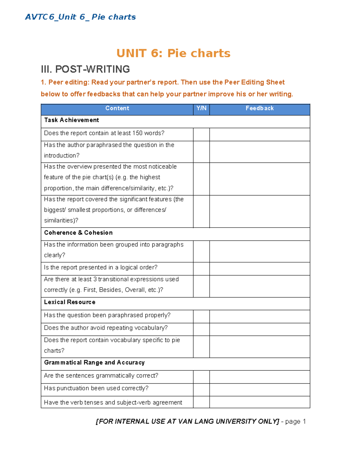 [222-NEW] AVTC6 - Unit 6 - Pie Charts - After-Class Peer Review Guide ...