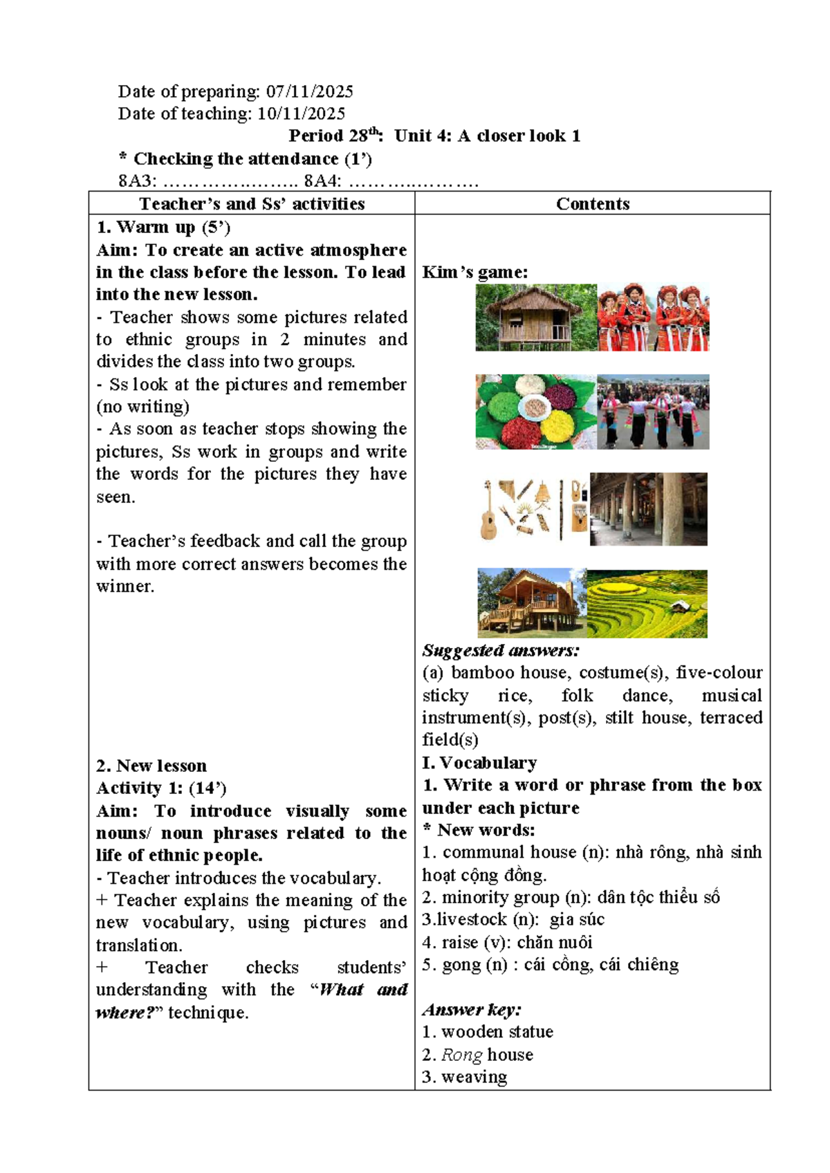 Unit 4: A Closer Look - Lessons 28-30 (E8) Activities & Vocabulary ...