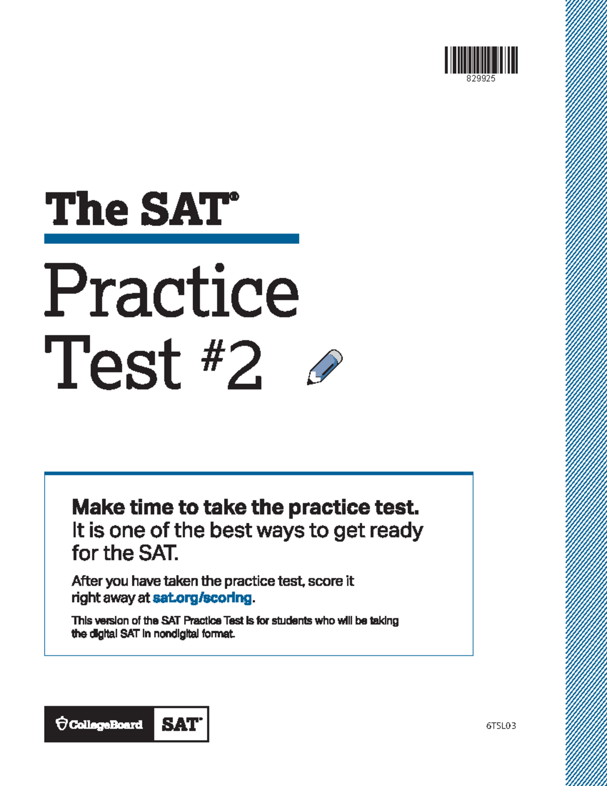 SAT Practice Test 2: Answer Key & Scoring Guidelines - Studocu