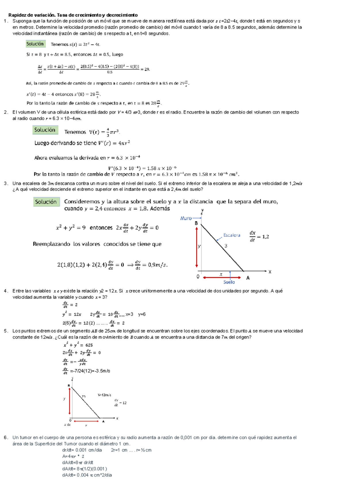 AM2 Tasa de Cambio y Variación en Funciones Matemáticas - Studocu