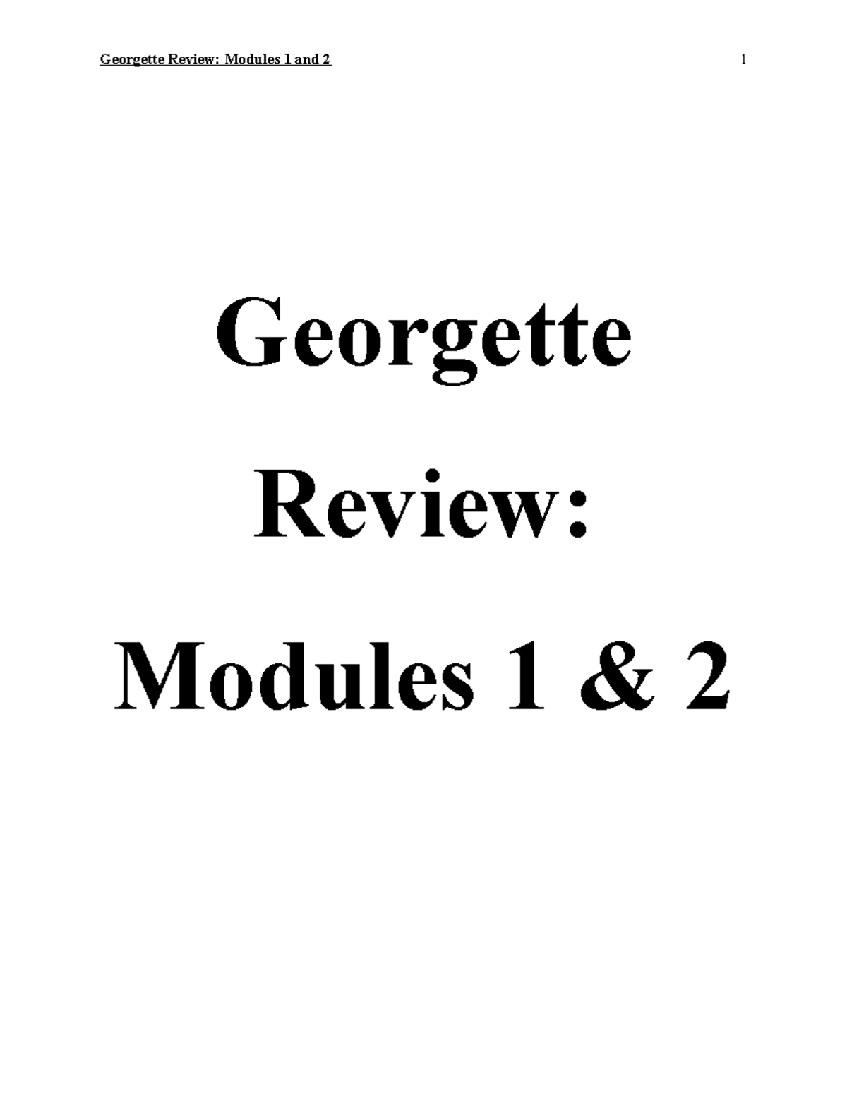 Georgette Review: PMHNP Modules 1 & 2 Test Strategies and Key Concepts ...