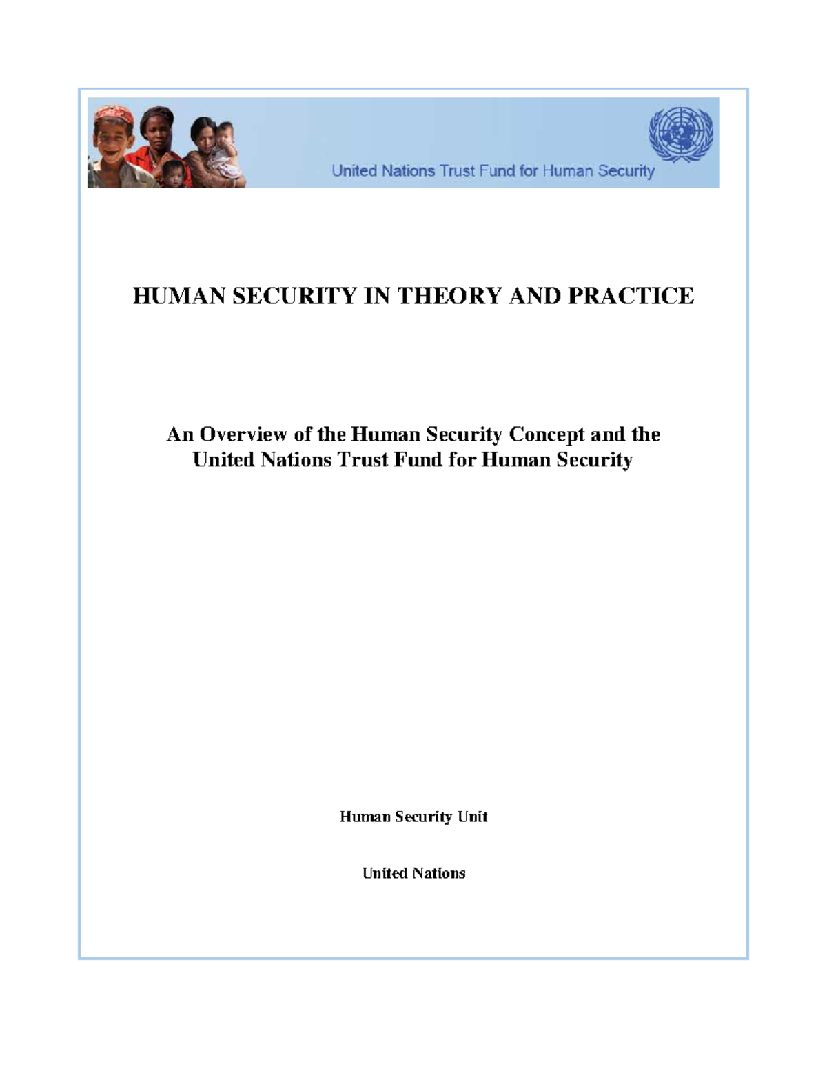 Human Security Handbook: Concepts, Strategies, and Applications ...