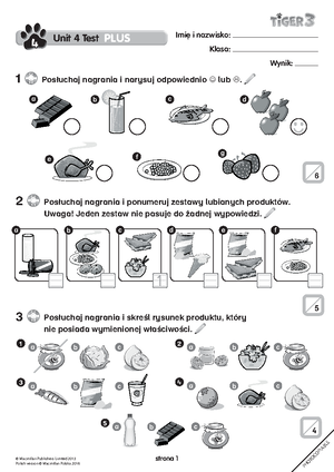 Unit 4 test A grupa 1 odpowiedzi - Junior Explorer 4 Unit 4 Test A ...
