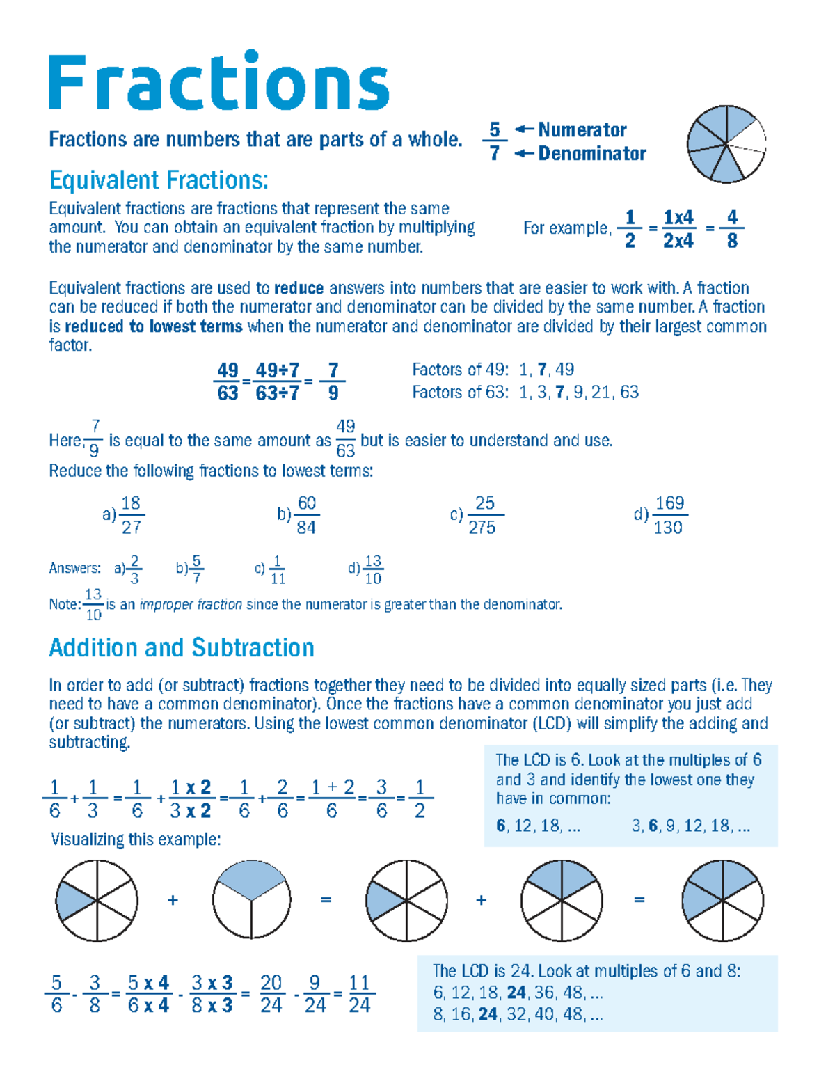 Fractions 5: Understanding Equivalent Fractions and Operations - Studocu