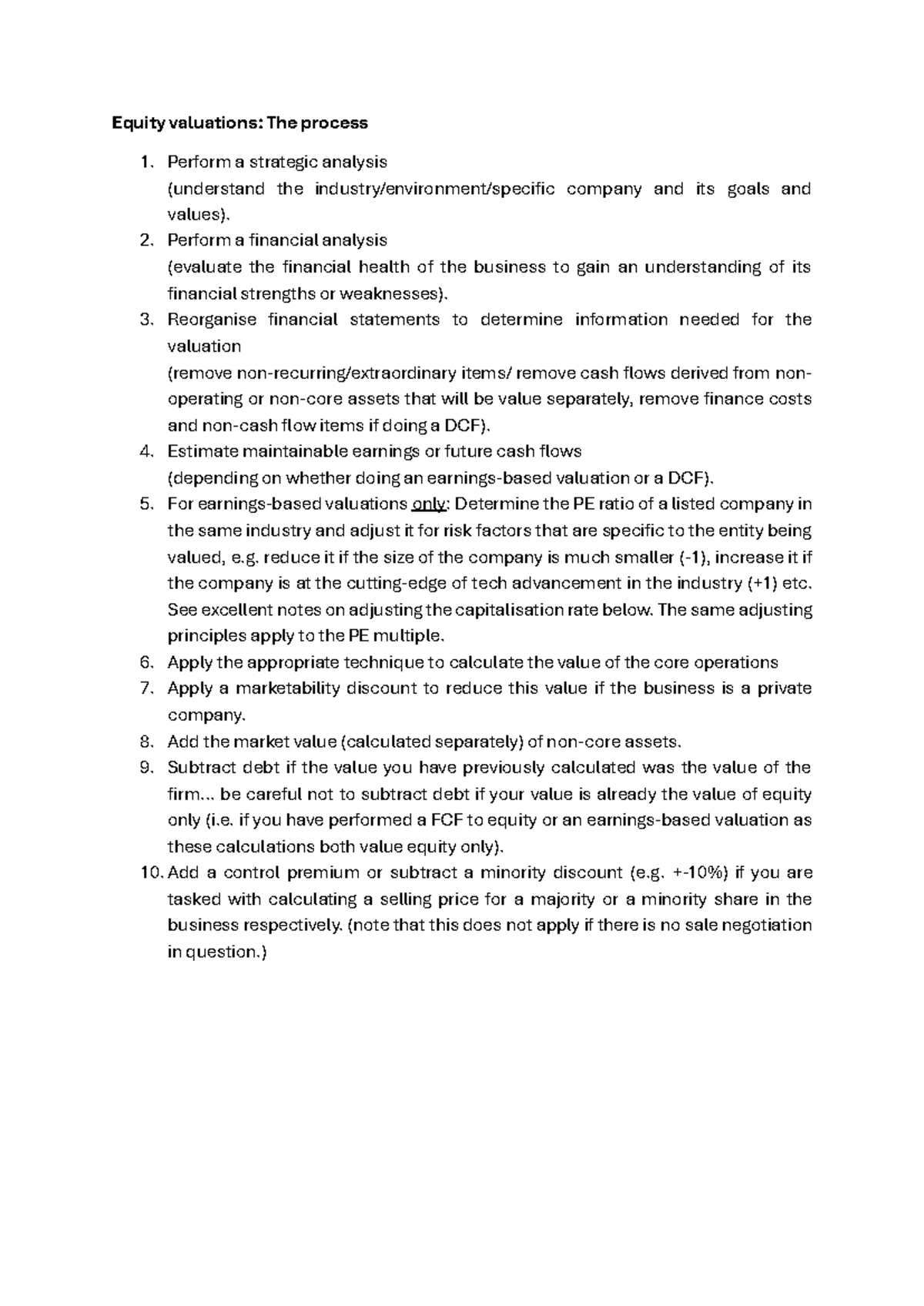 Equity Valuation Methodology: Earnings-Based Approach for TTG - Studocu