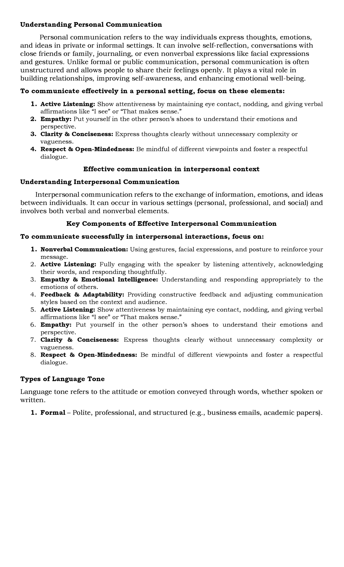 Understanding Personal Communication: Key Elements and Strategies - Studocu