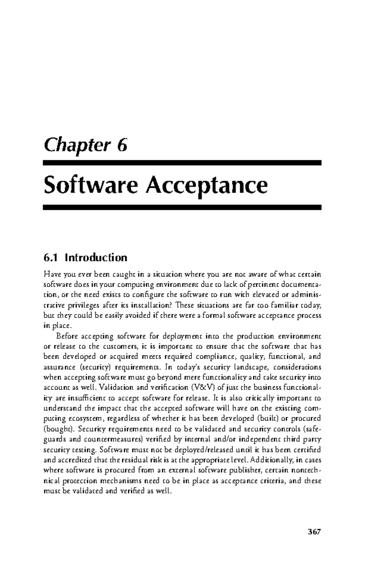 Chapter 6: Software Acceptance and Assurance (CSSLP) - Studocu